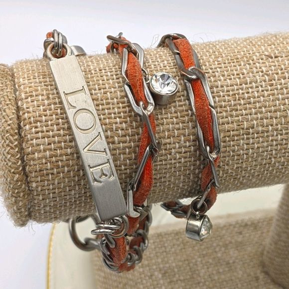 Good Works | Jewelry | Goodworkssilvertone Love Leather Wrapped ...